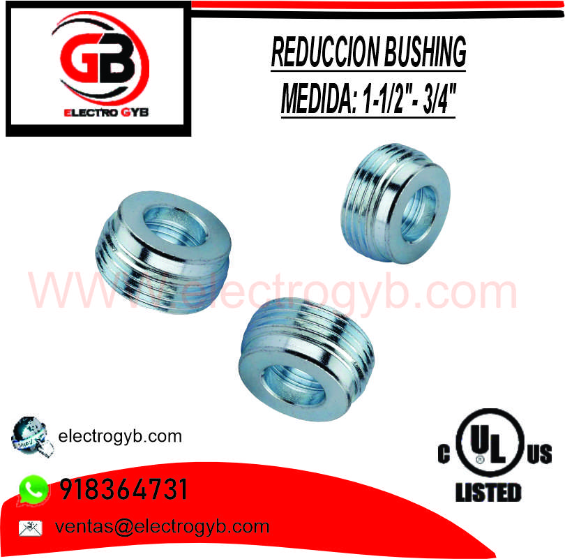 REDUCCION BUSHING 1-1/2"-3/4" - Electro GyB