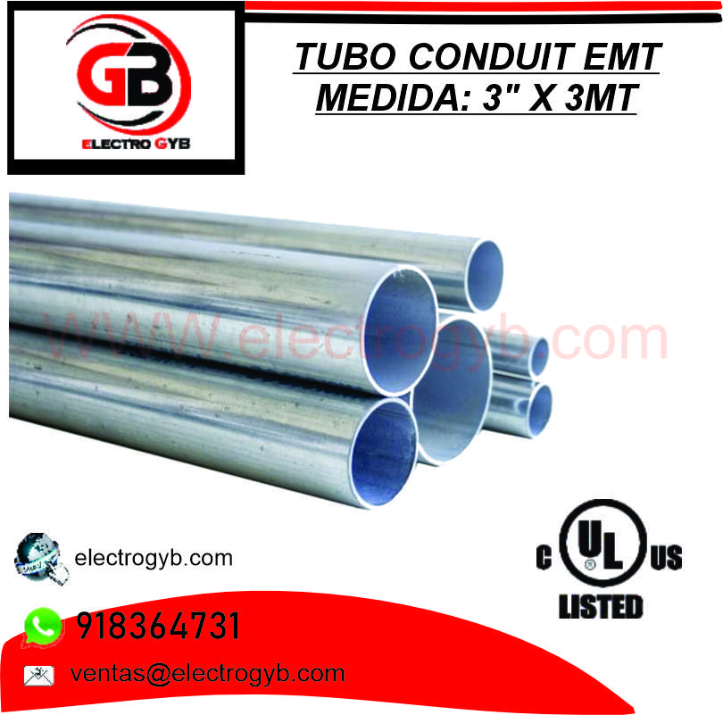 TUBO CONDUIT EMT 3" - Electro GyB